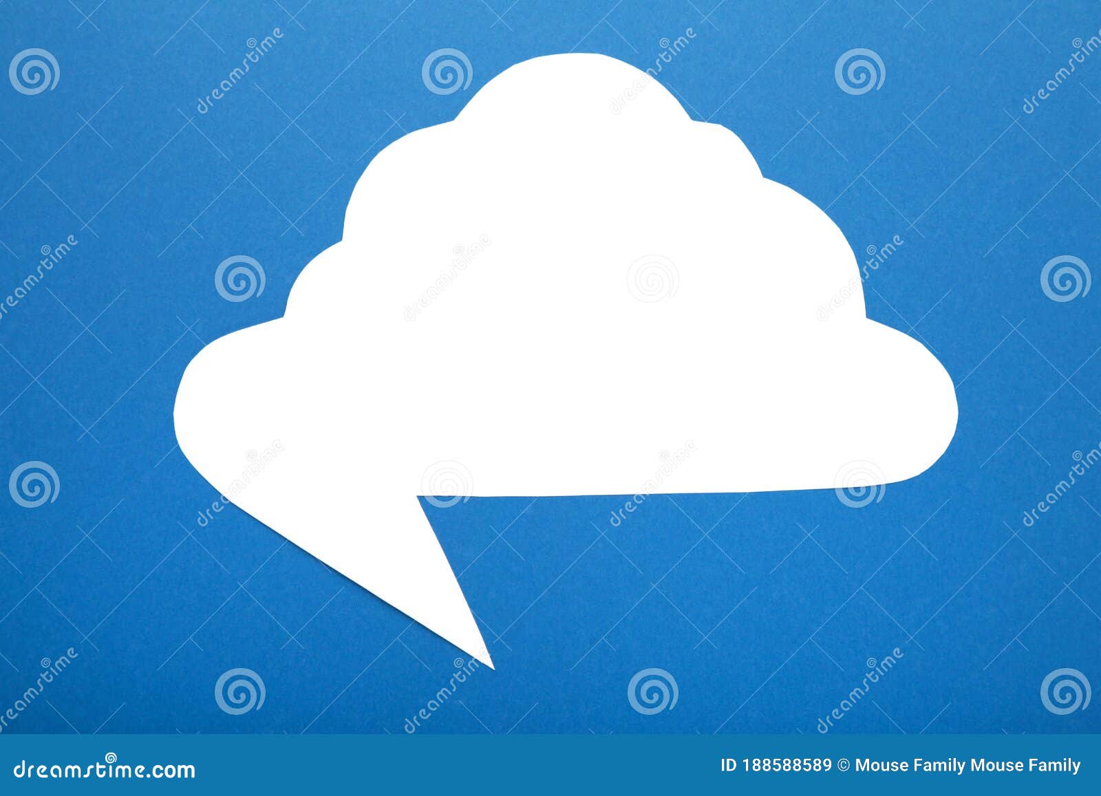 White Paper Speech Bubble on Blue Background Stock Image - Image of ...