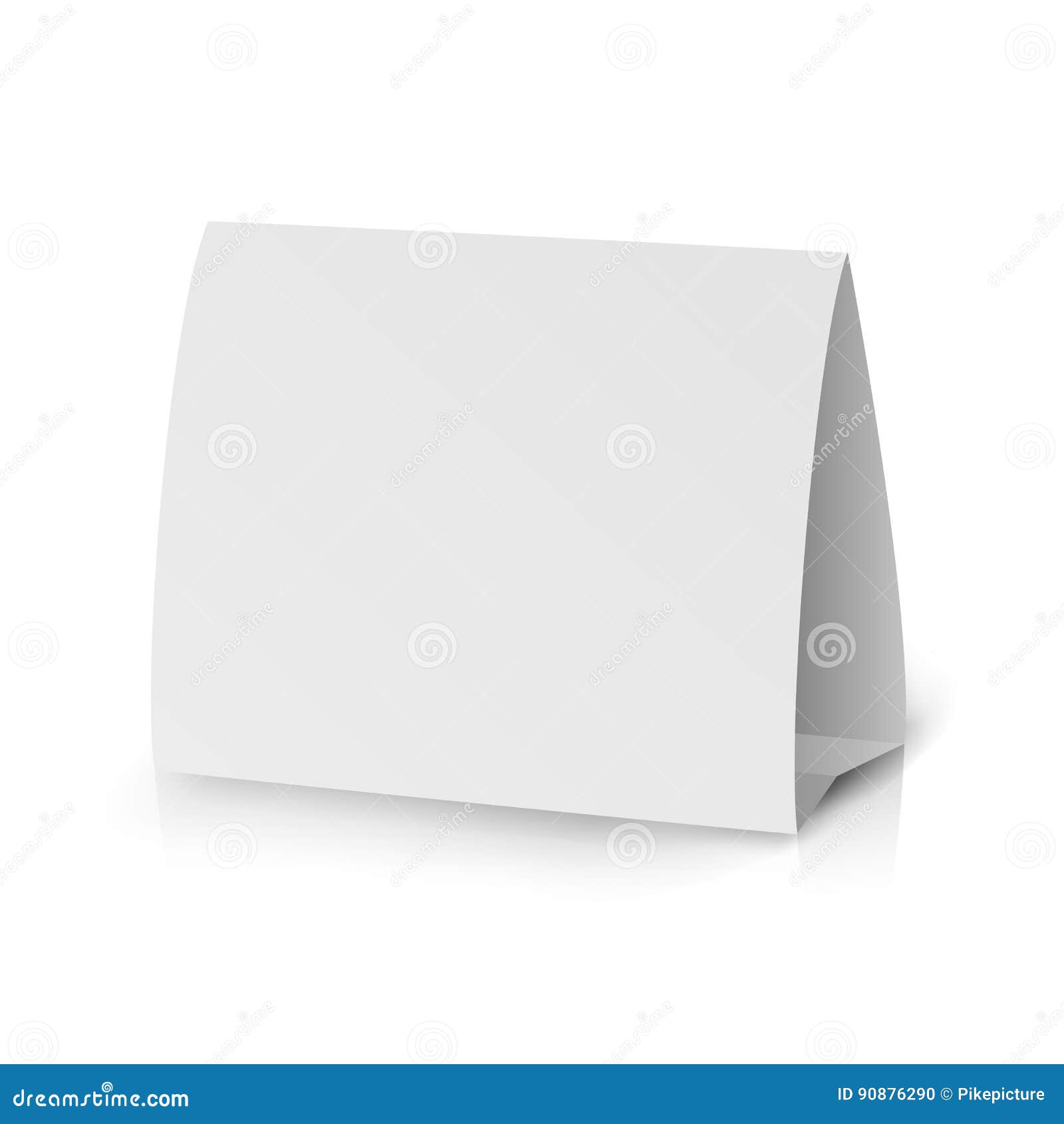 White Paper Stand Table Tag Flyer Vector. Modern 3d Empty Blank White ...