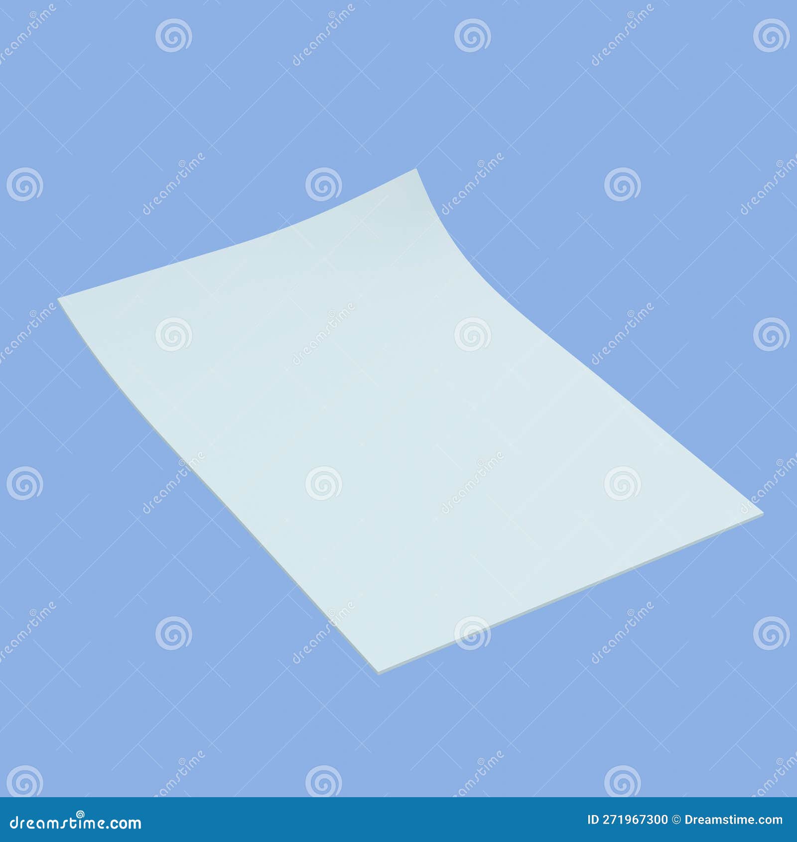 A White Paper Sticky Note on a Blue Background. Stock Illustration ...