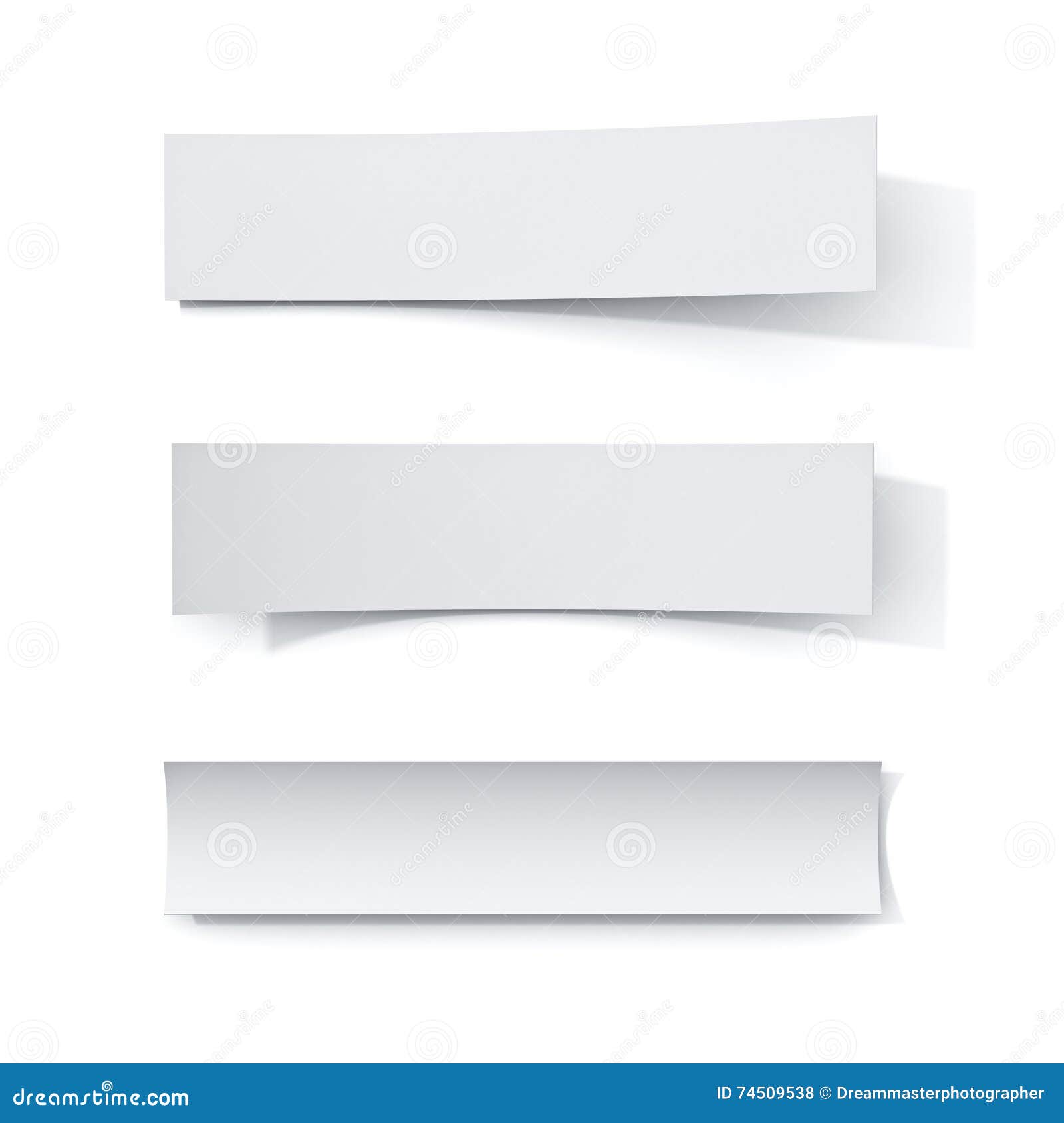 White Paper Strip Notes on White Background Stock Illustration ...
