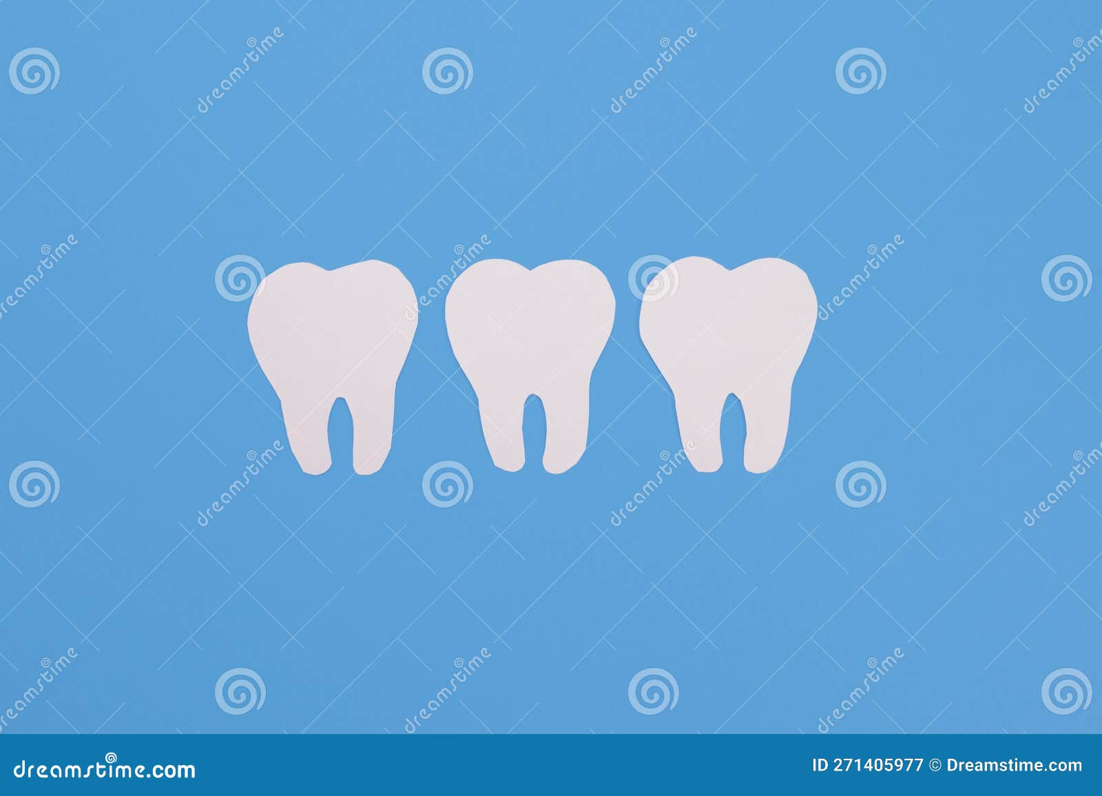 White Paper Teeth on a Blue Background Stock Image - Image of dentistry ...