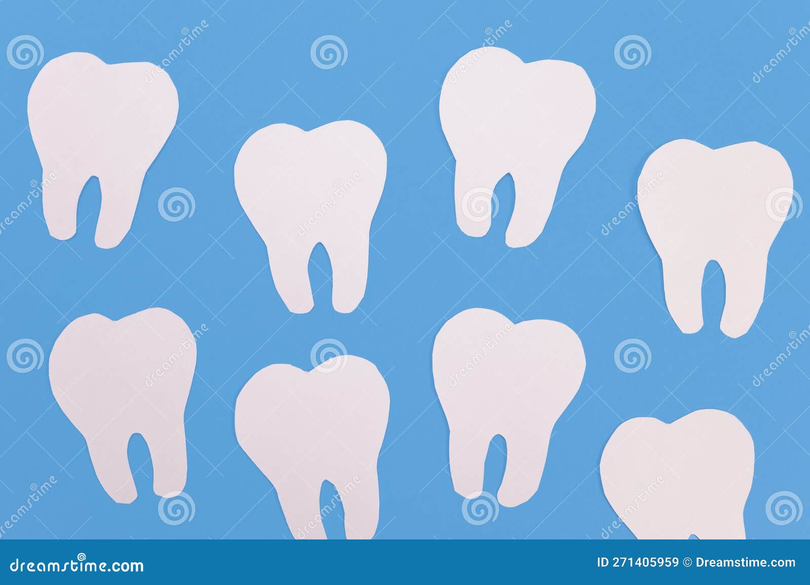 White Paper Teeth on a Blue Background, Background, Texture Stock Image ...