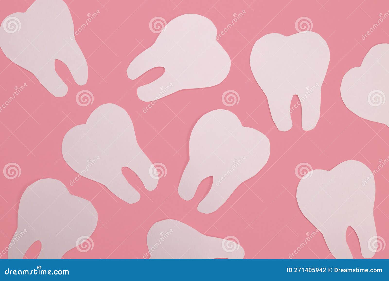 White Paper Teeth on a Pink Background, Background, Texture Stock Photo ...