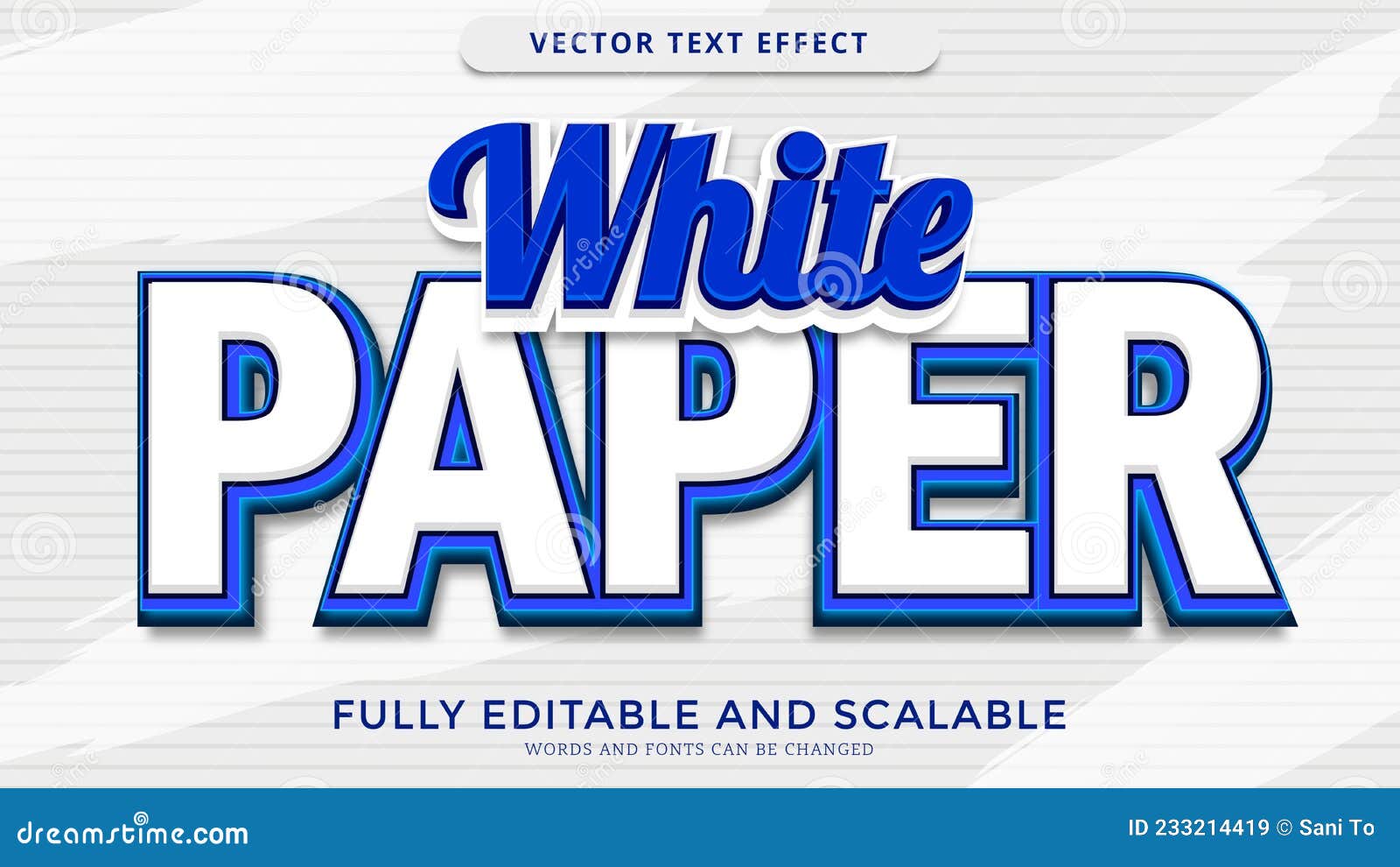 White Paper Text Effect Editable Eps File Stock Vector - Illustration ...