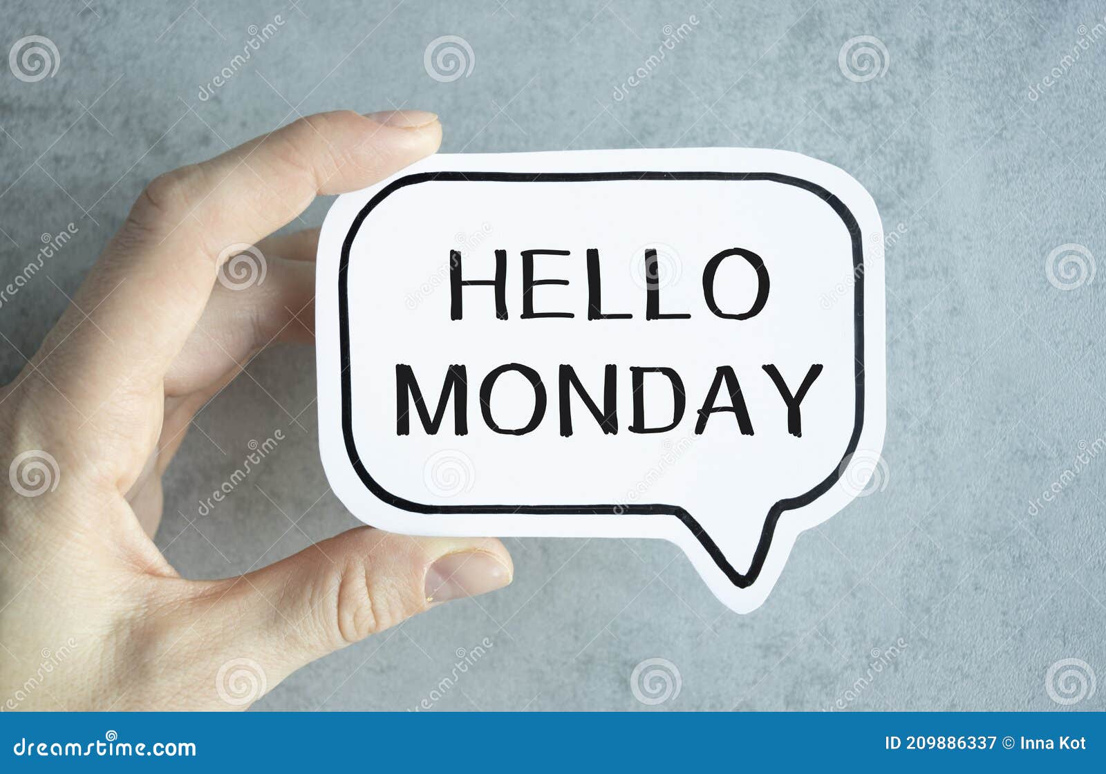 Text Hello Monday. Symbol for Starting a New Week Stock Image - Image ...