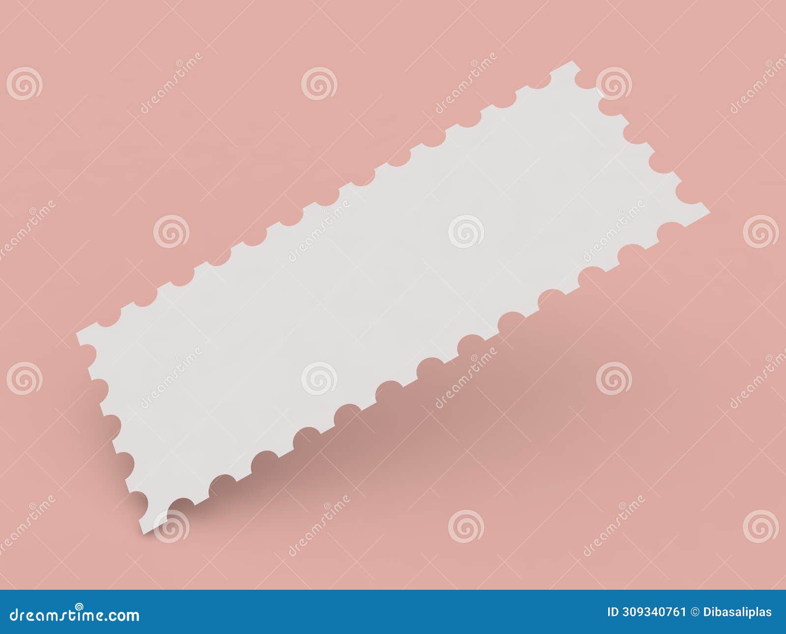 White Paper Ticket Mockup on a Orange Background. Stock Illustration ...