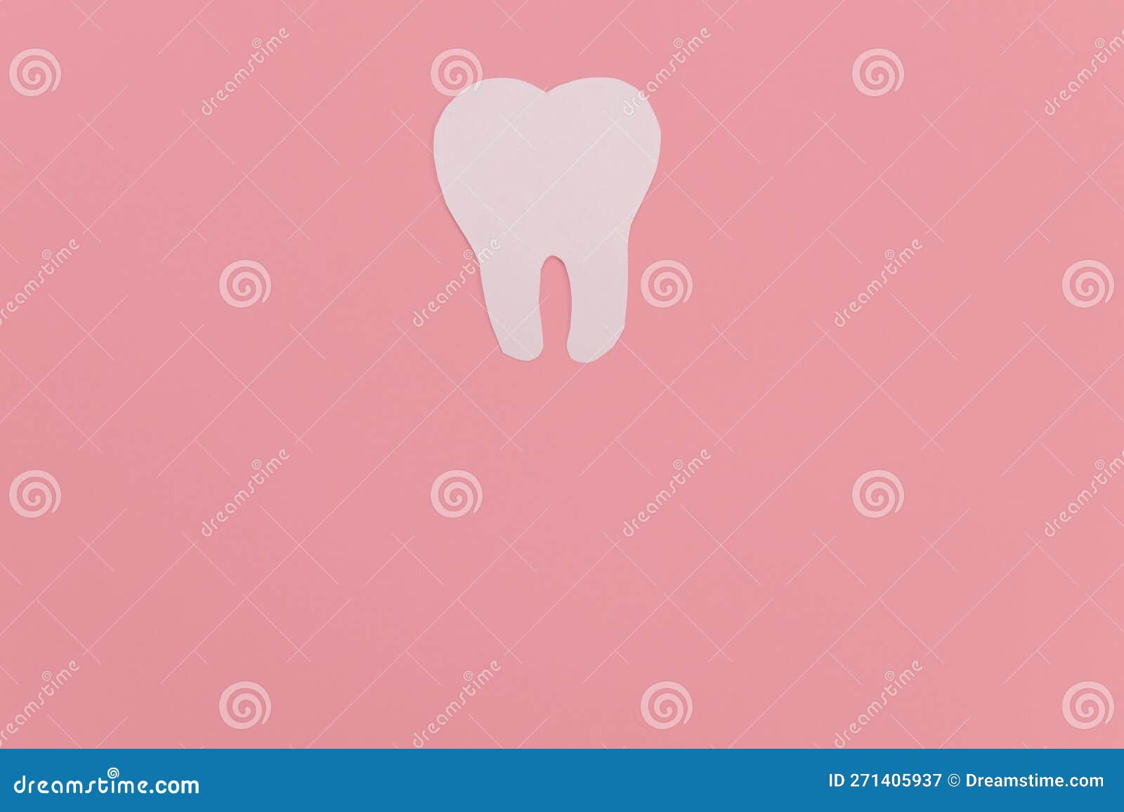 White Paper Tooth on a Pink Background. Dentistry, Dentist Services ...