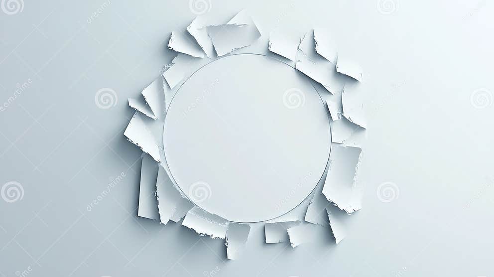 White Paper Torn in a Circular Shape, Creating a Modern and Minimalist ...