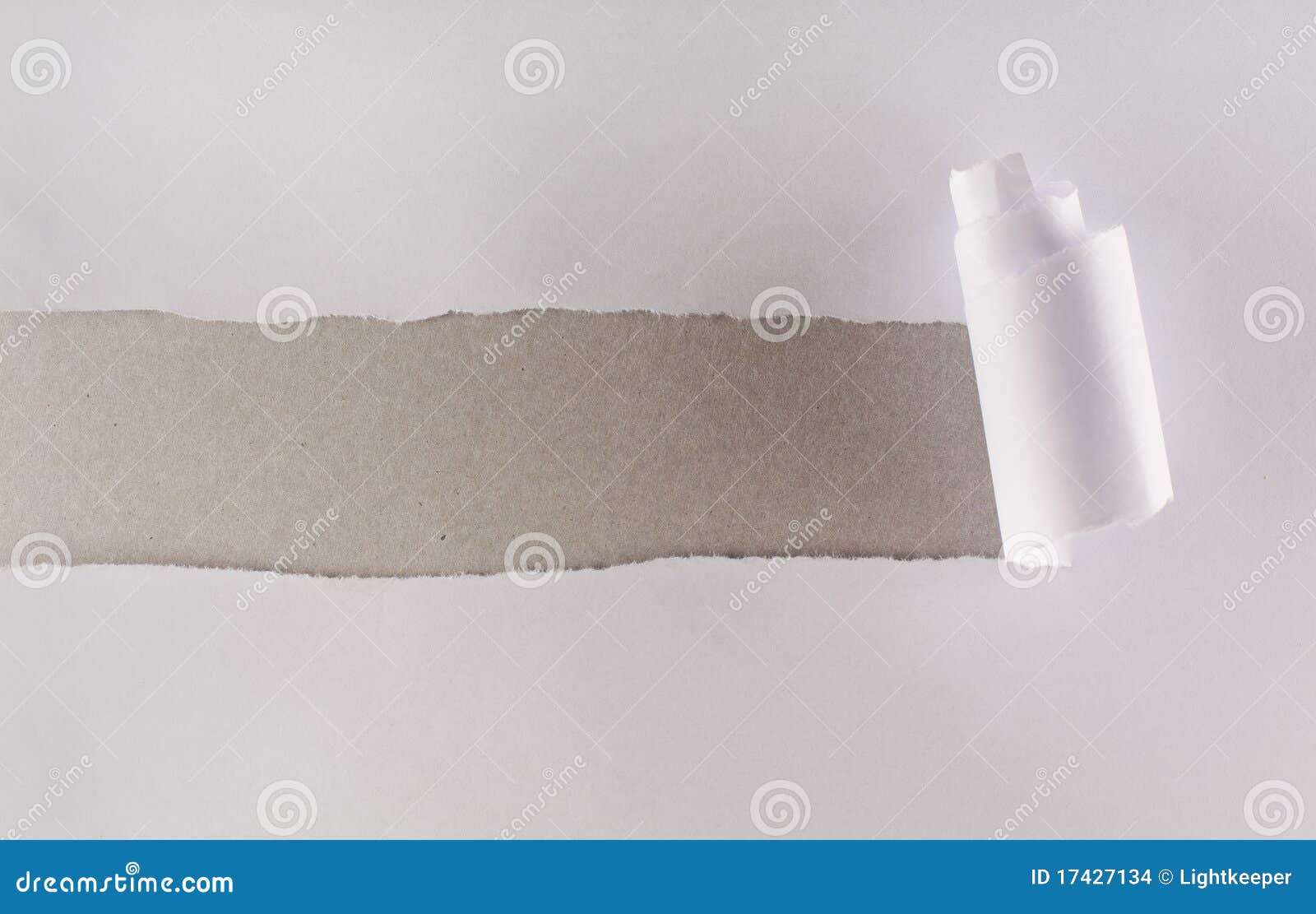 White Paper Torn Revealing Gray Cardboard Layer Stock Photo - Image of ...