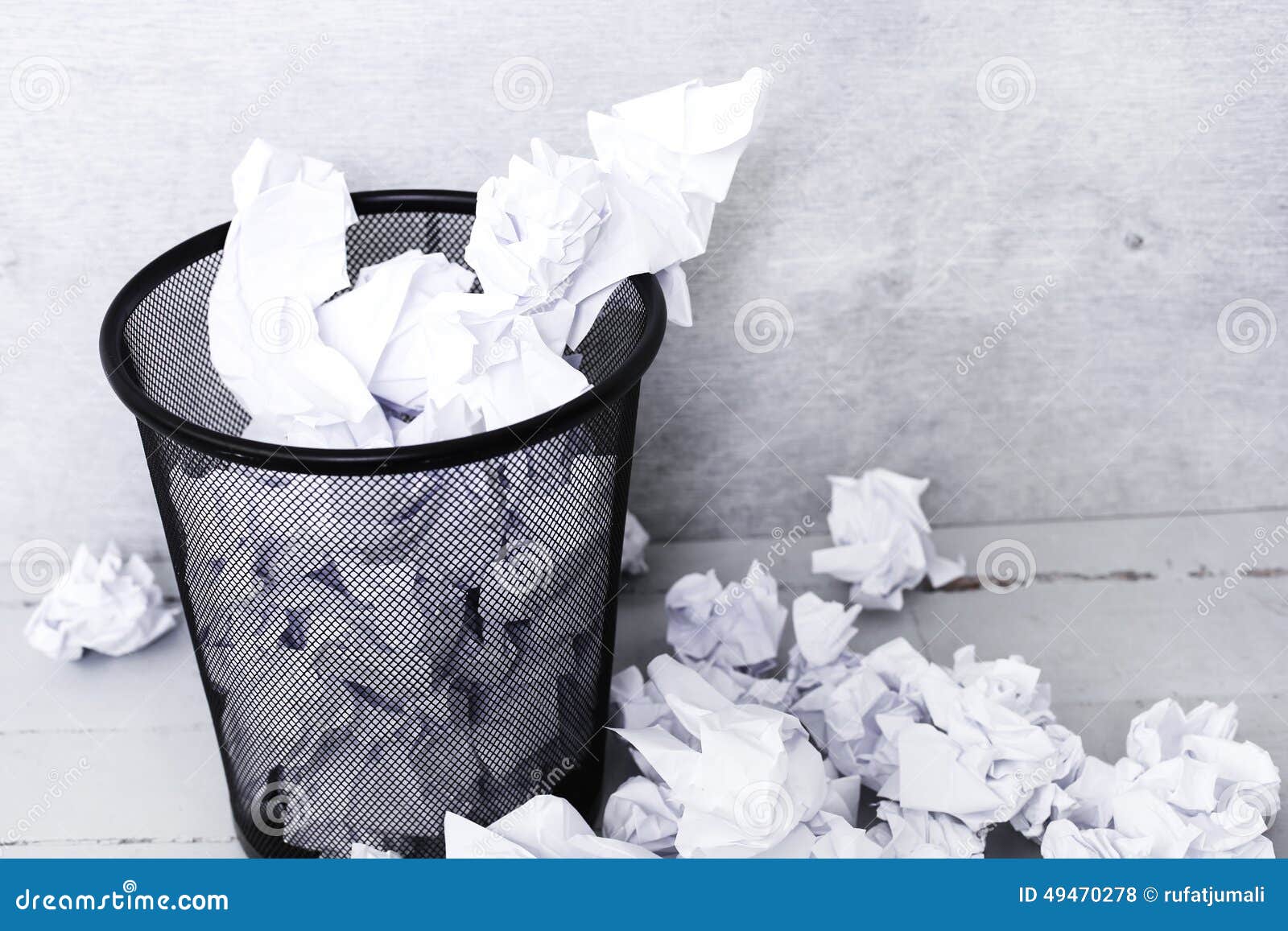 White Paper in the Trash Can Stock Photo - Image of mess, clipping ...