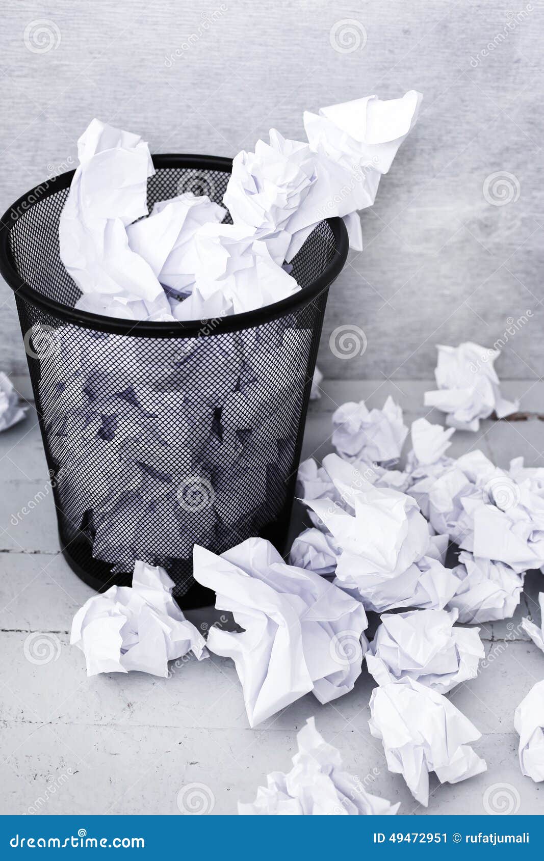 White Paper in the Trash Can Stock Image - Image of office, material ...