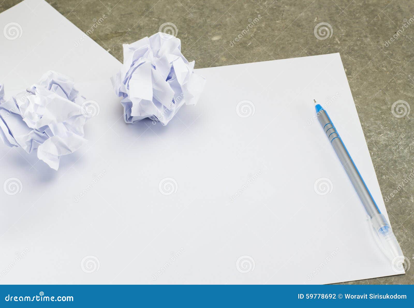 White Paper and Waste Paper on Work Table. Stock Photo - Image of ...