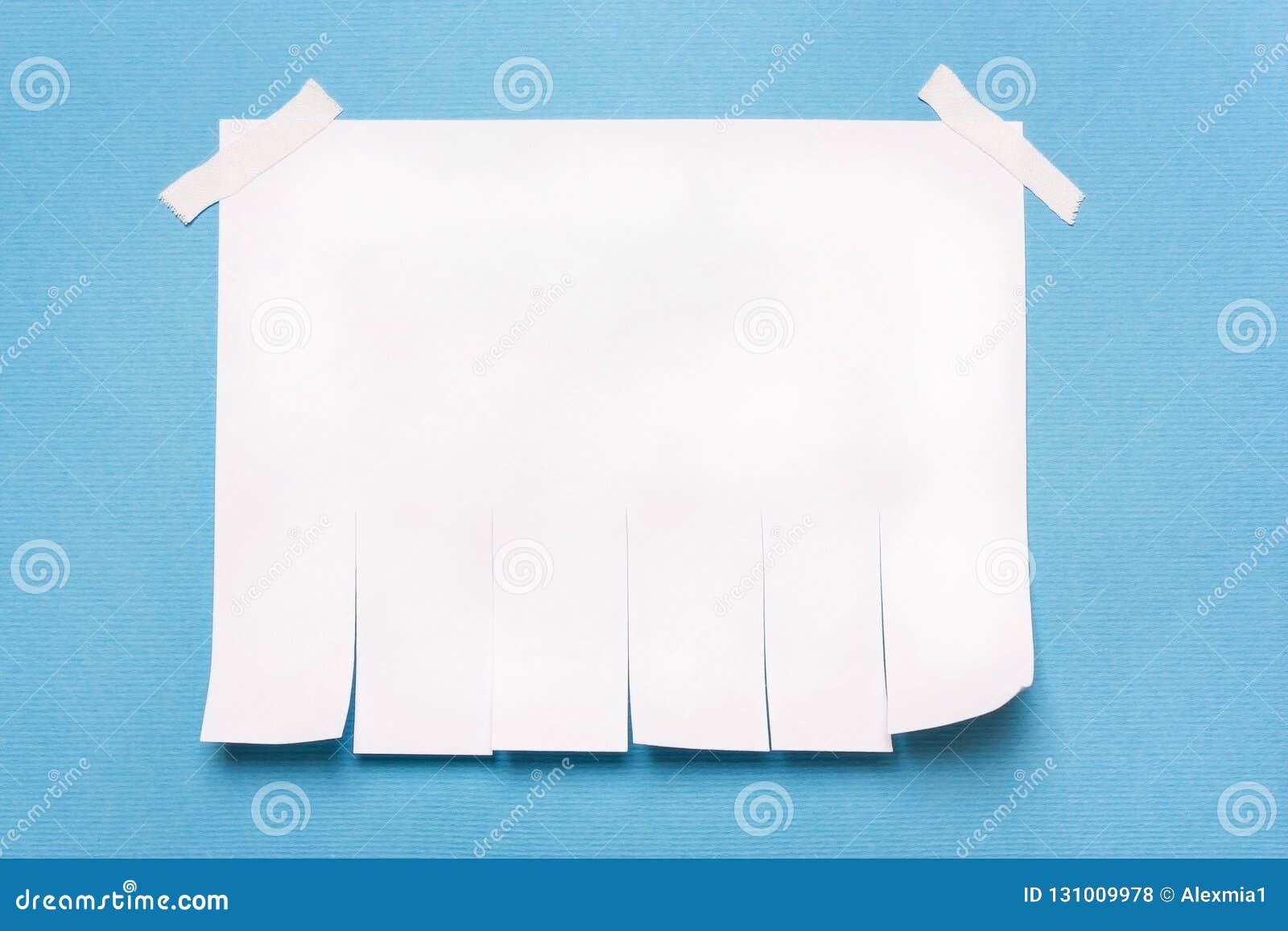White Paper for Writing Text on a Blue Background Stock Photo - Image ...