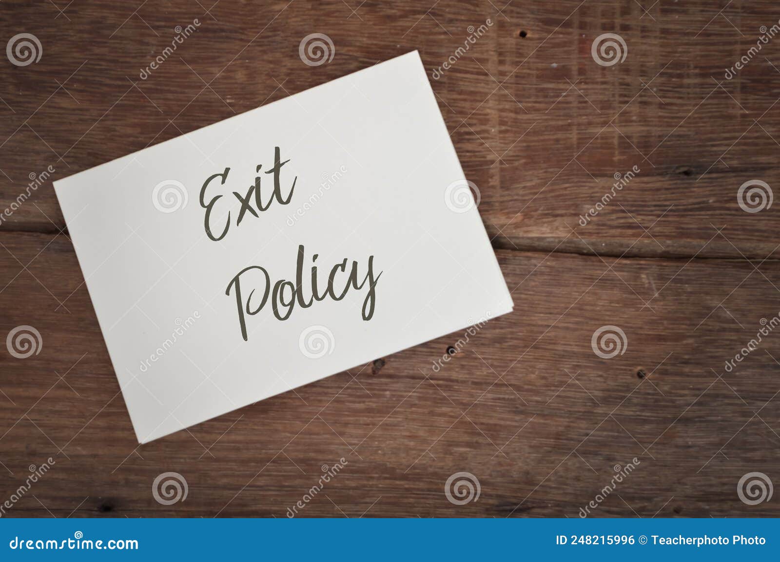 White Paper Written with Text EXIT POLICY Stock Illustration ...