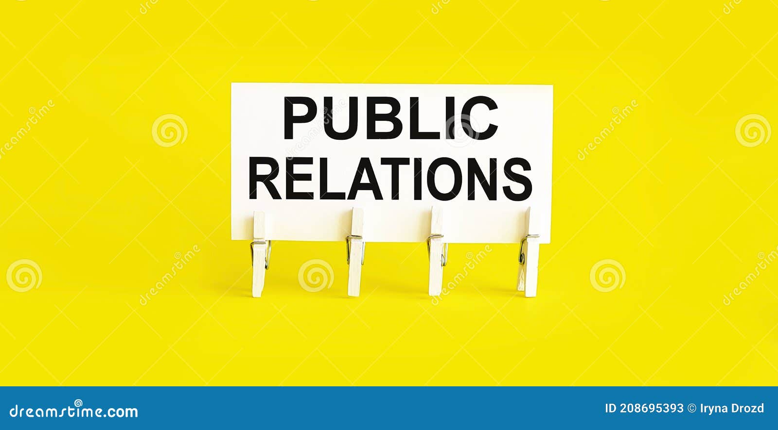 White Paper on the Yellow Background with Text Public Relations Stock ...