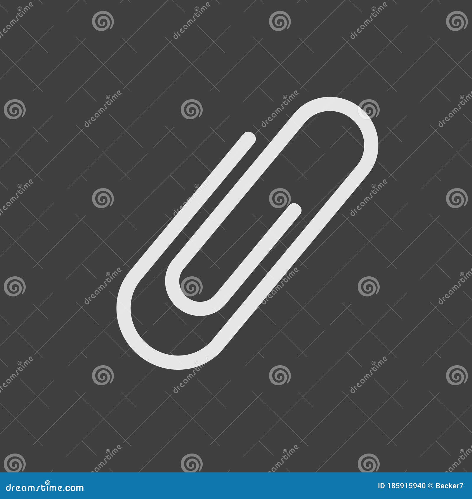 Paperclip Dark Push Buttons With Color Icons Cartoon Vector ...