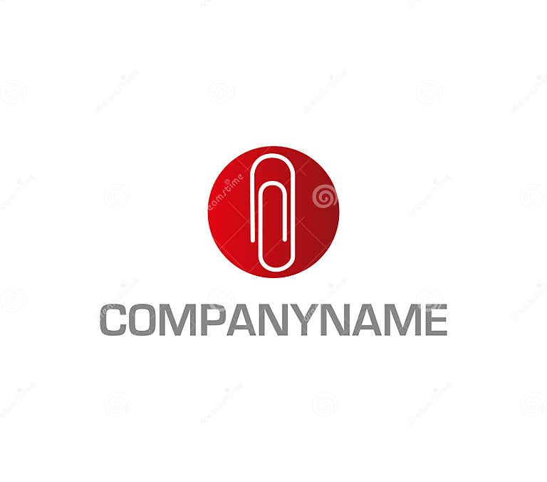 White Paperclip on Red Dot. Ready Logo Stock Vector - Illustration of ...
