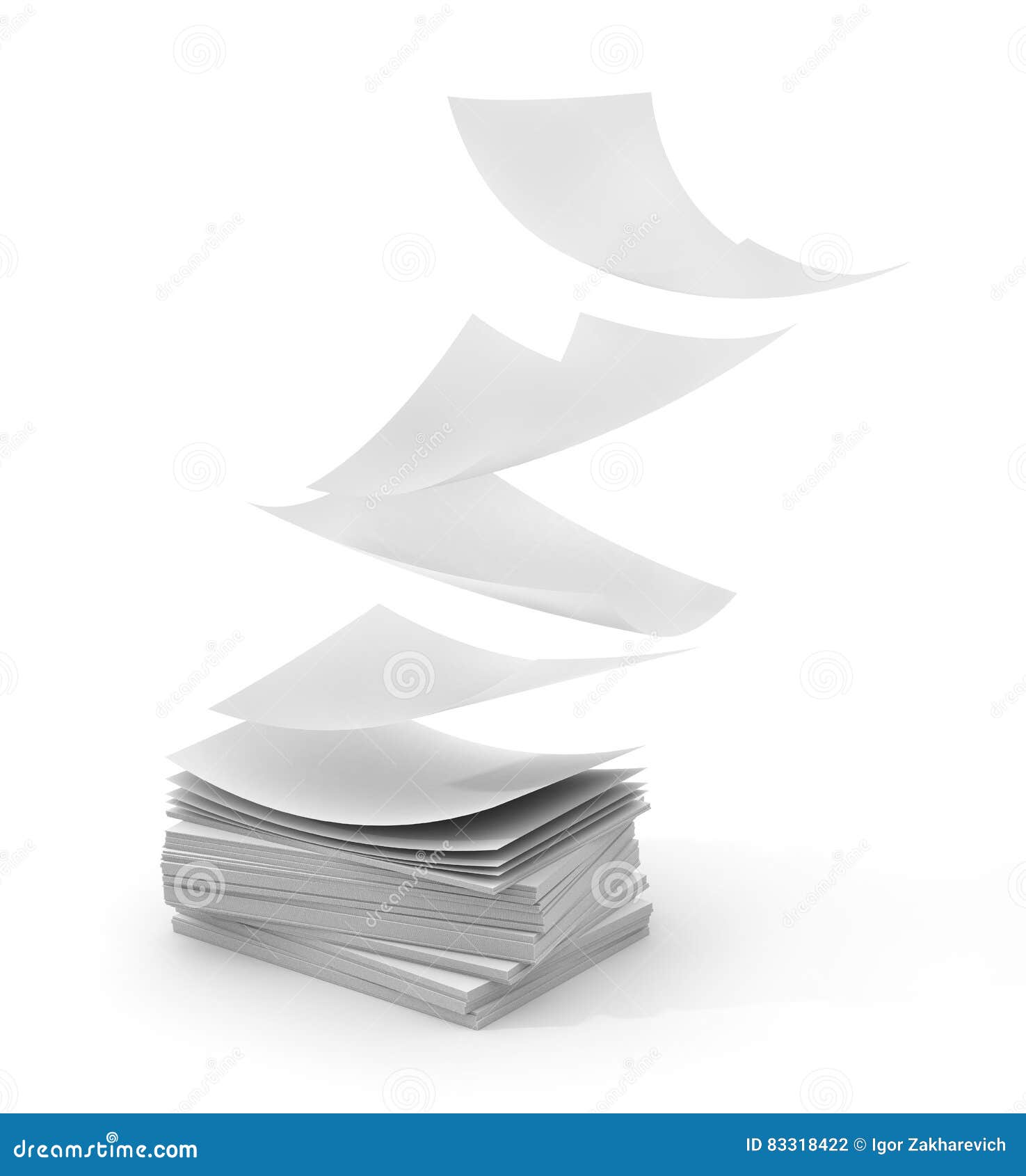 Fly Papers Set. Falling And Flying White Sheets Cartoon Vector ...