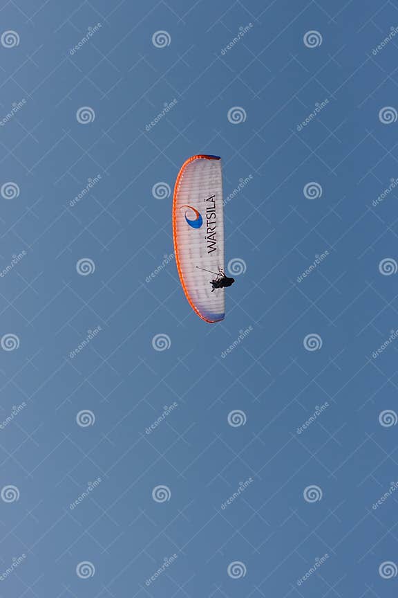 White Paraglider Over Lima, Peru Editorial Stock Image - Image of ...