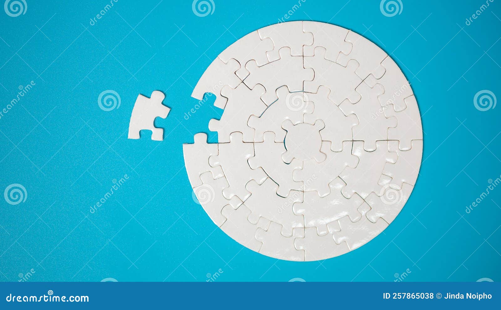 White Part of Jigsaw Puzzle Pieces on Blue Background. Concepts of ...