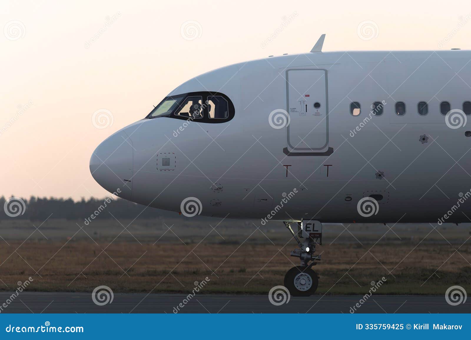 Passenger Airplane Portholes Nose Cockpit, Side View Stock Image ...