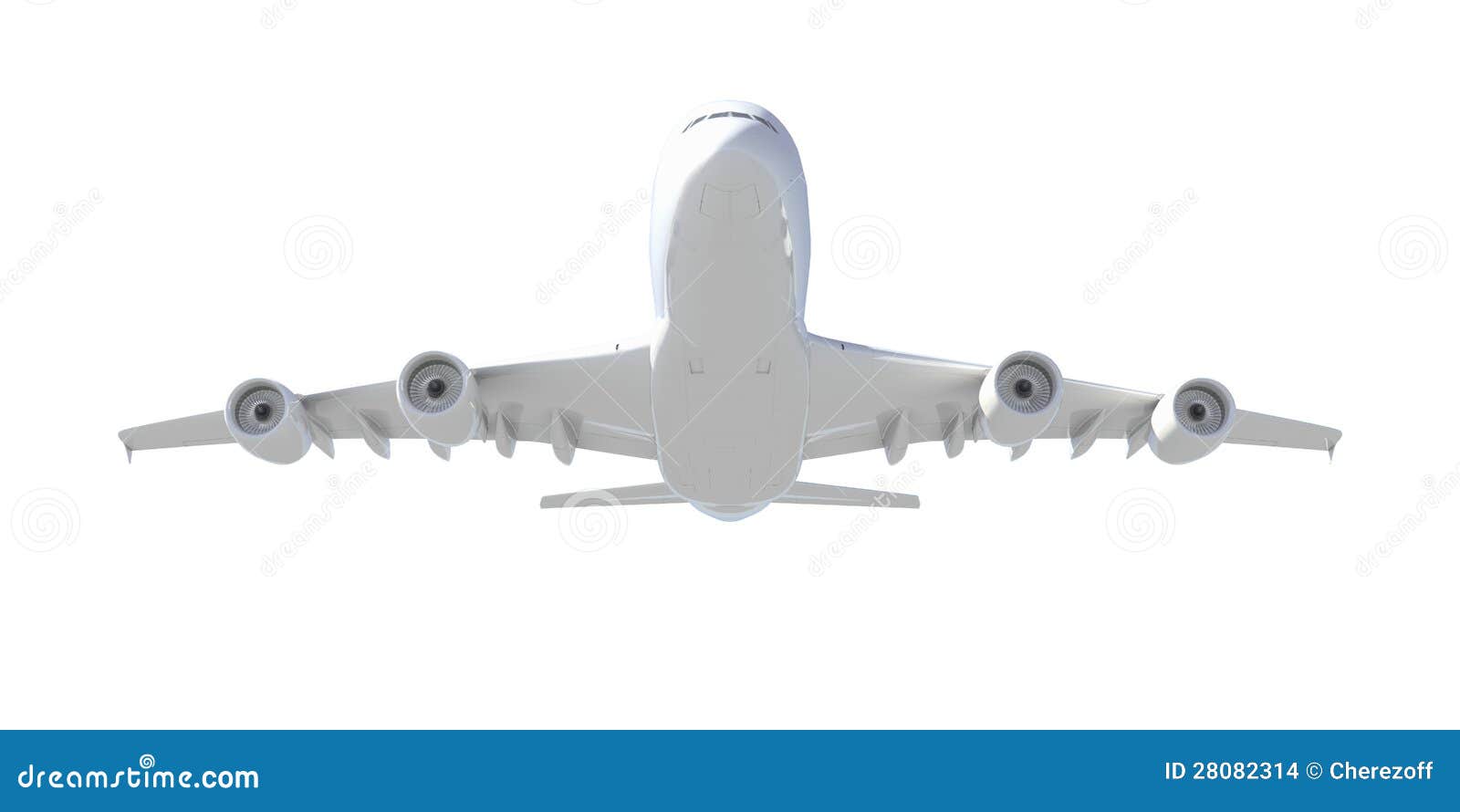 White Passenger Plane. Bottom View Stock Illustration - Illustration of ...