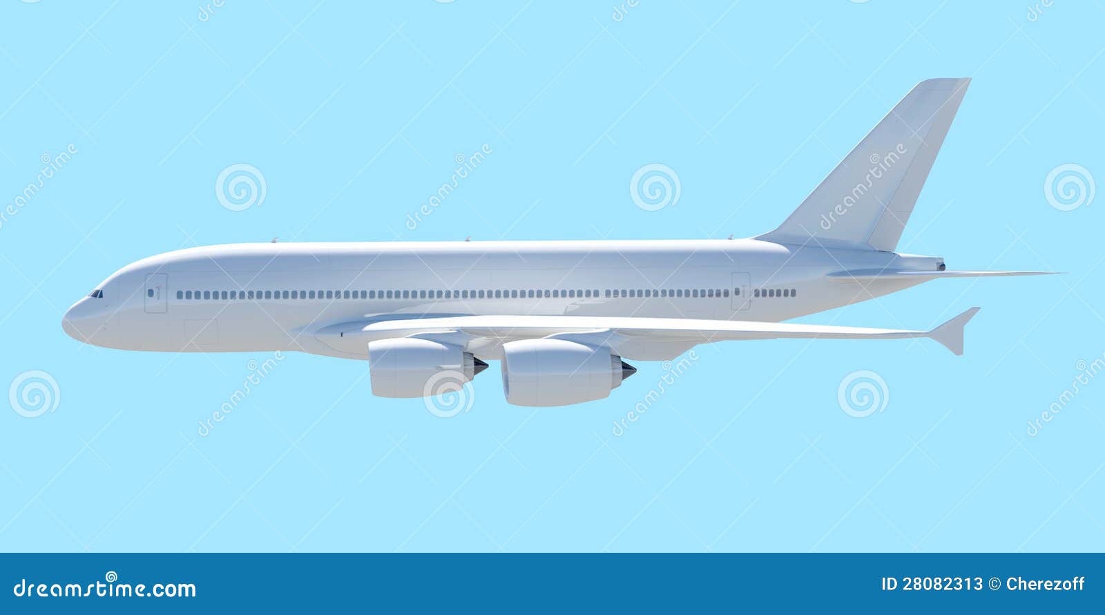 White Passenger Plane. a Side View Stock Illustration - Illustration of ...