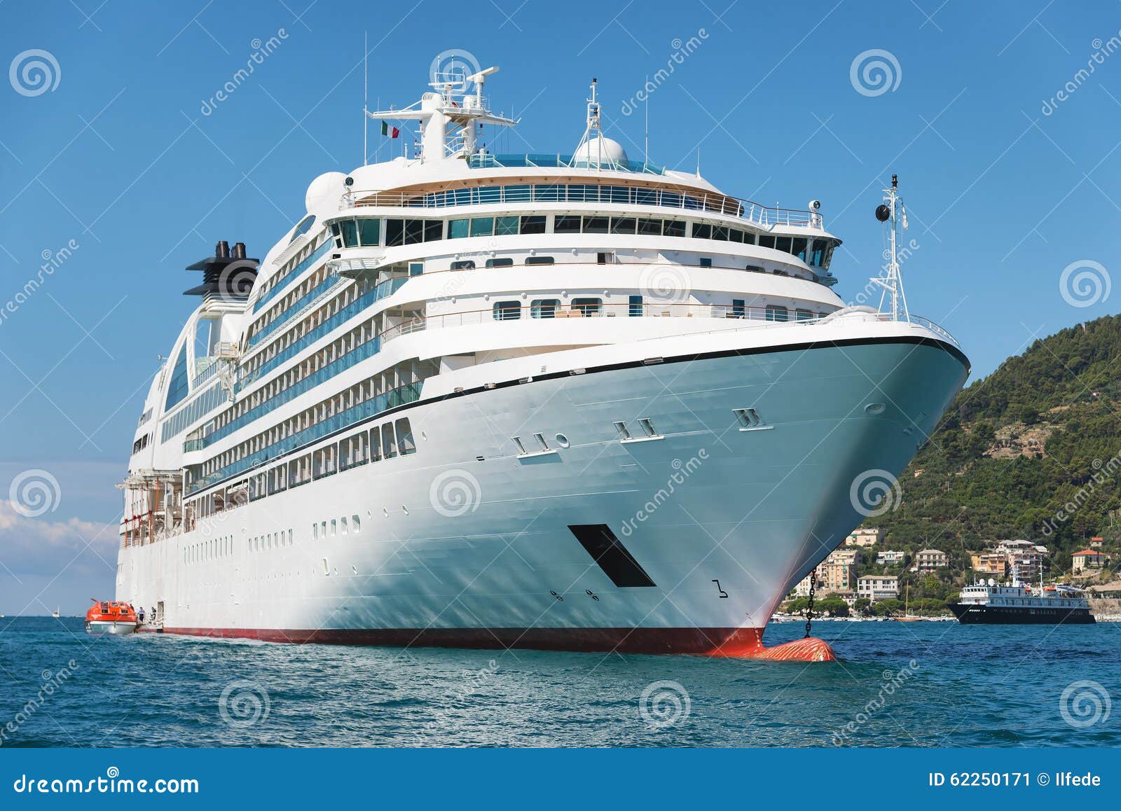 White passenger ship stock image. Image of large, anchored - 62250171