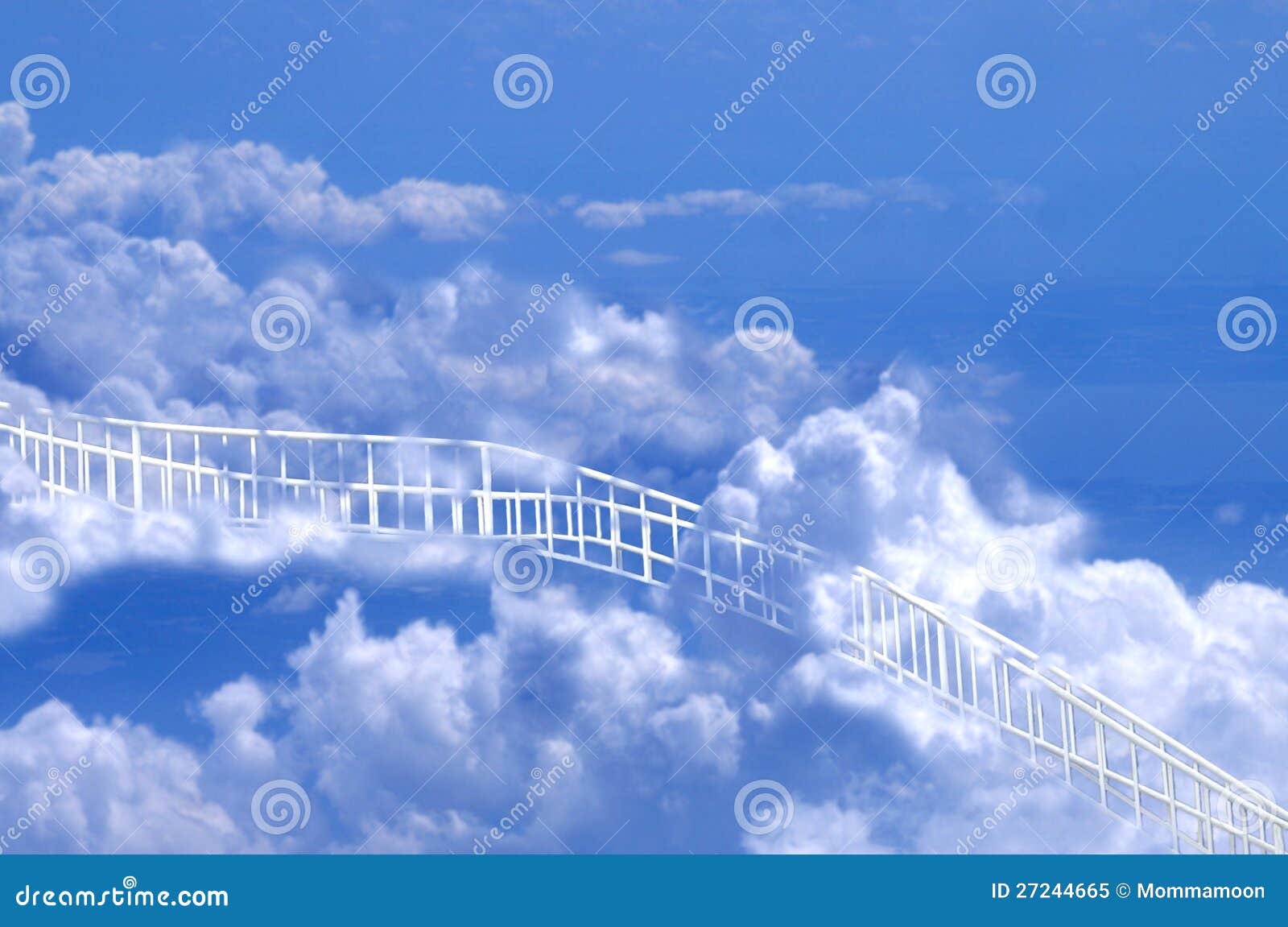 White Path Leading through Clouds To Heaven Stock Image - Image of ...