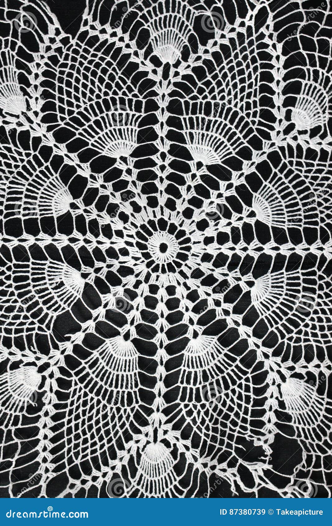 White Pattern Crochet Tablecloth Stock Image - Image of cotton, pattern ...