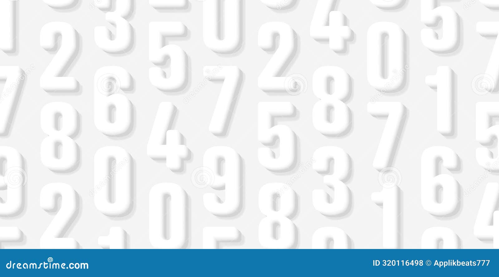 White Pattern with White 3d Numbers Light and Shadow, Letters Forming ...
