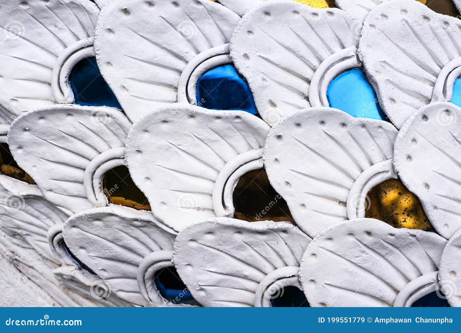 White Patterns of Serpent Scale Statue Texture with Colorful Glass on ...