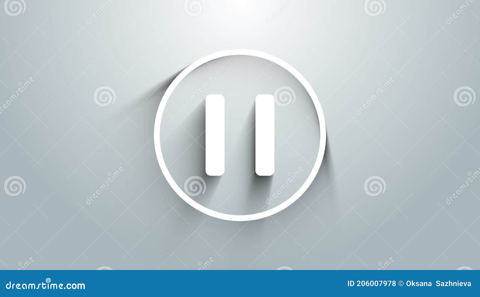 White Pause Button Icon Isolated on Grey Background. 4K Video Motion ...
