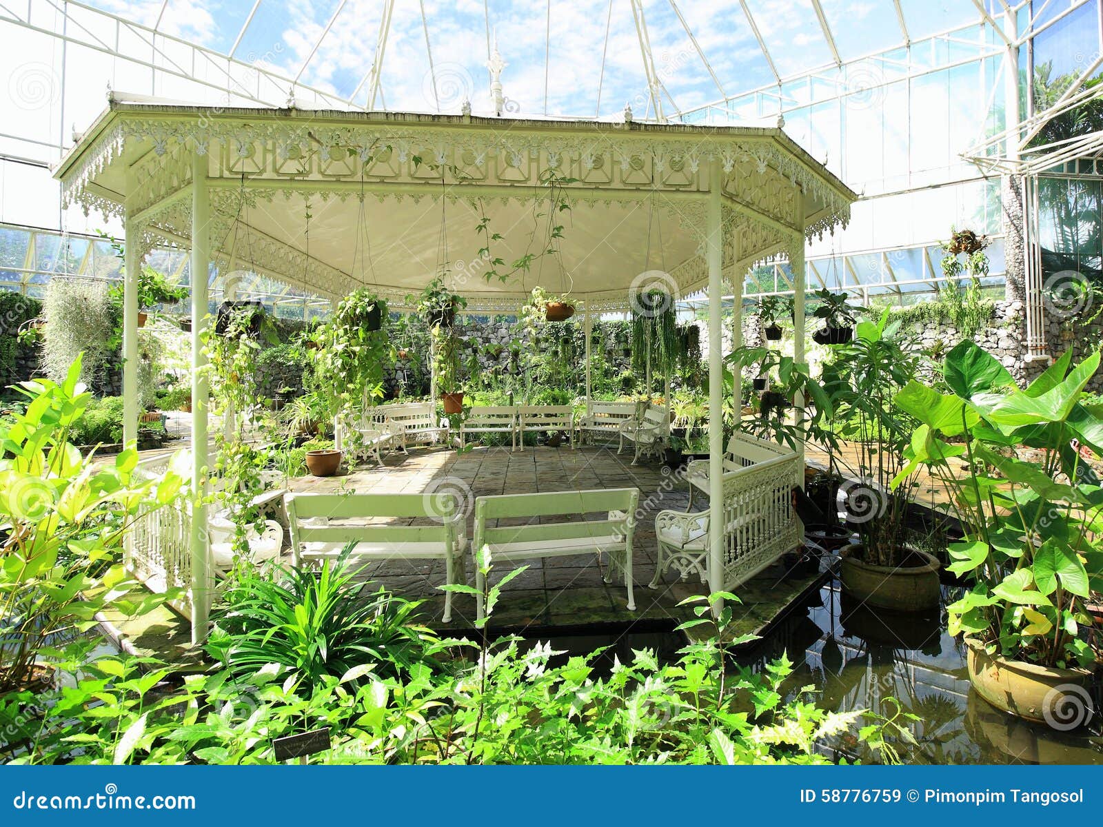 White Pavilion Plant stock image. Image of wood, white - 58776759