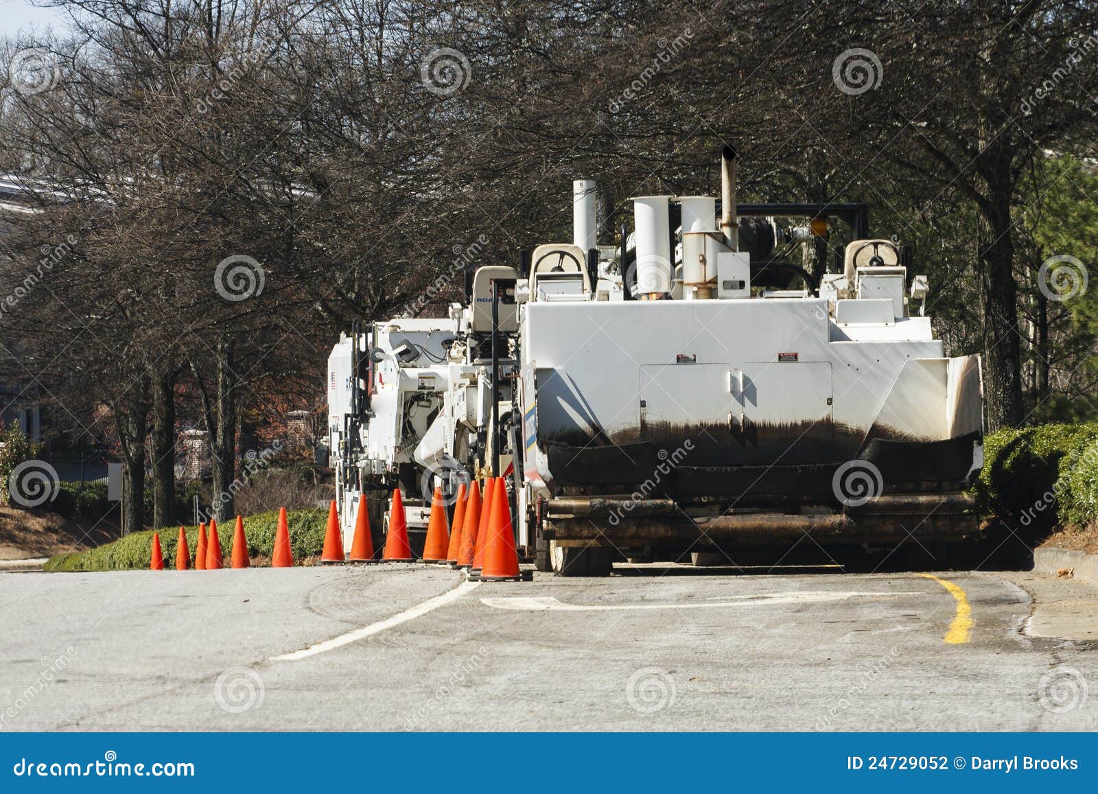 White Paving Machine stock photo. Image of construction - 24729052