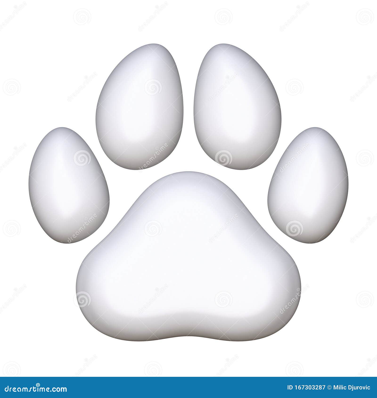White paw 3D stock illustration. Illustration of trace - 167303287