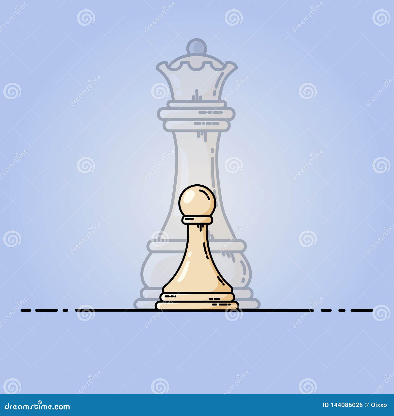 White Pawn Becomes Queen. Vector Flat Illustration Stock Vector ...