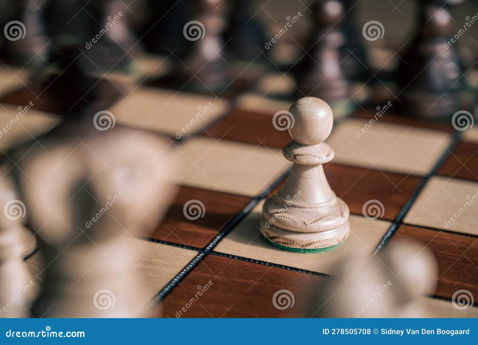 White Pawn on a Chess Board Stock Photo - Image of selective ...