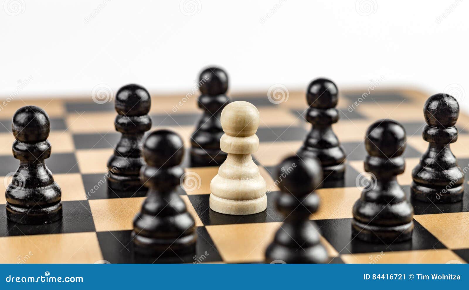 White Pawn Surrounded by Enemies Stock Image - Image of checkmate ...