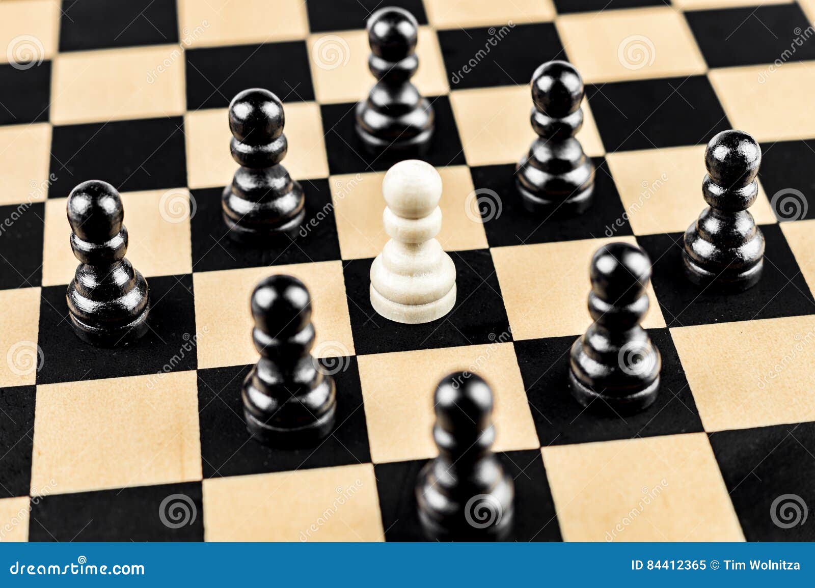 White Pawn Surrounded by Enemies Stock Image - Image of leadership ...
