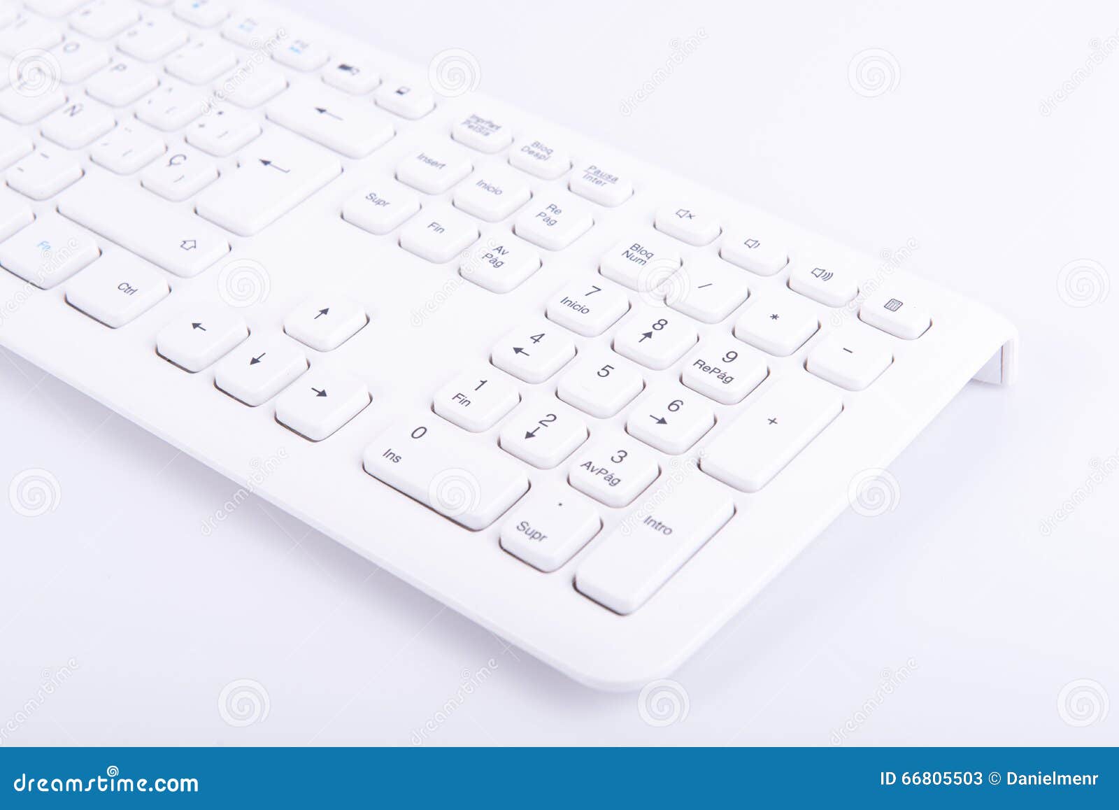 White PC keyboard stock image. Image of electronic, wireless - 66805503