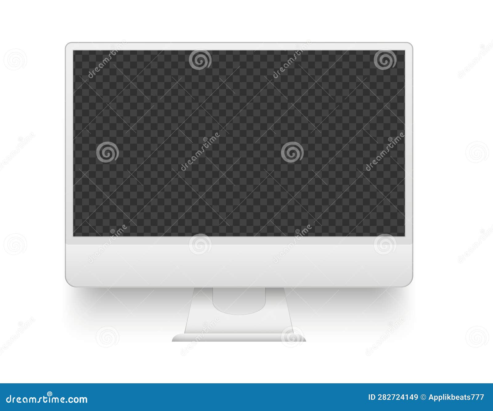 White Pc Screen. Mockup Electronics Device Vector Illustration Stock ...