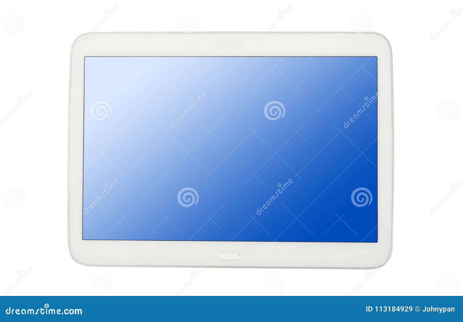 White Pc Tablet with Blue Screen Stock Image - Image of background ...