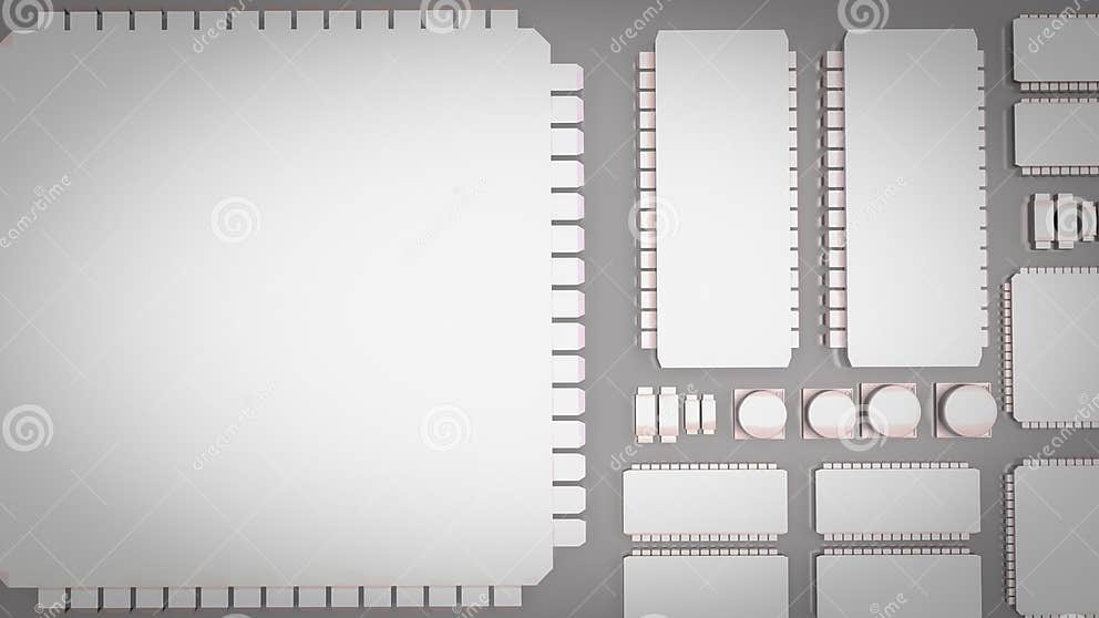 The White PCB Board for it To Technology Concept 3d Rendering Stock ...
