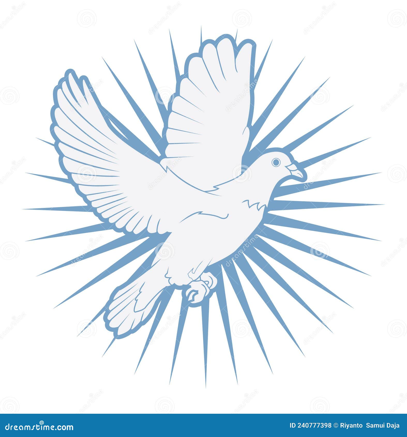 White Dove Flying in Sparkling Illustration Design Stock Vector ...