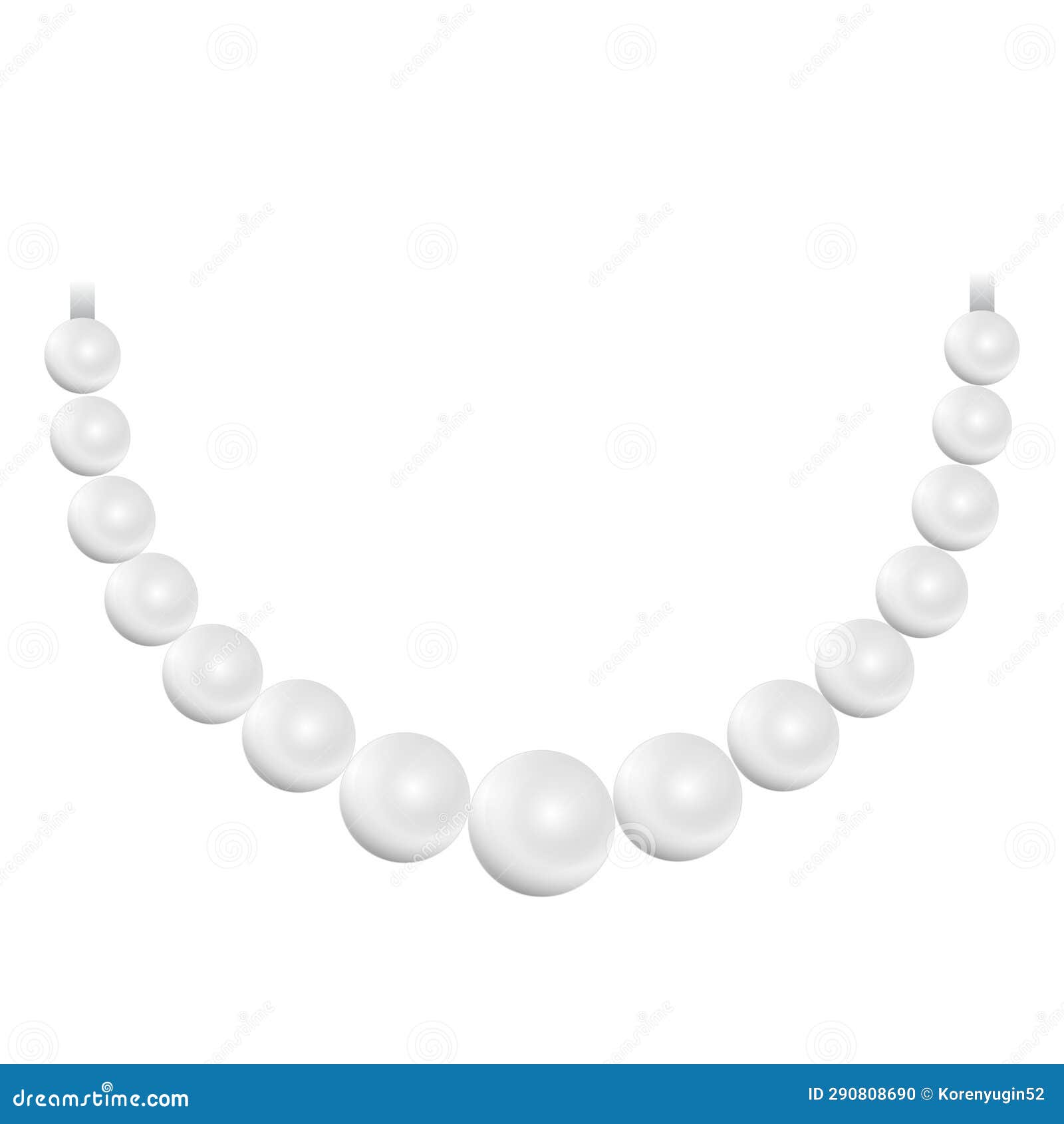 White Pearl Art Drawn Necklace Stock Vector - Illustration of glamour ...