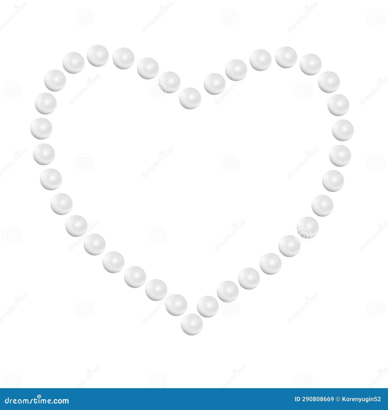 White Pearl Heart Shape Frame Stock Illustration - Illustration of ...