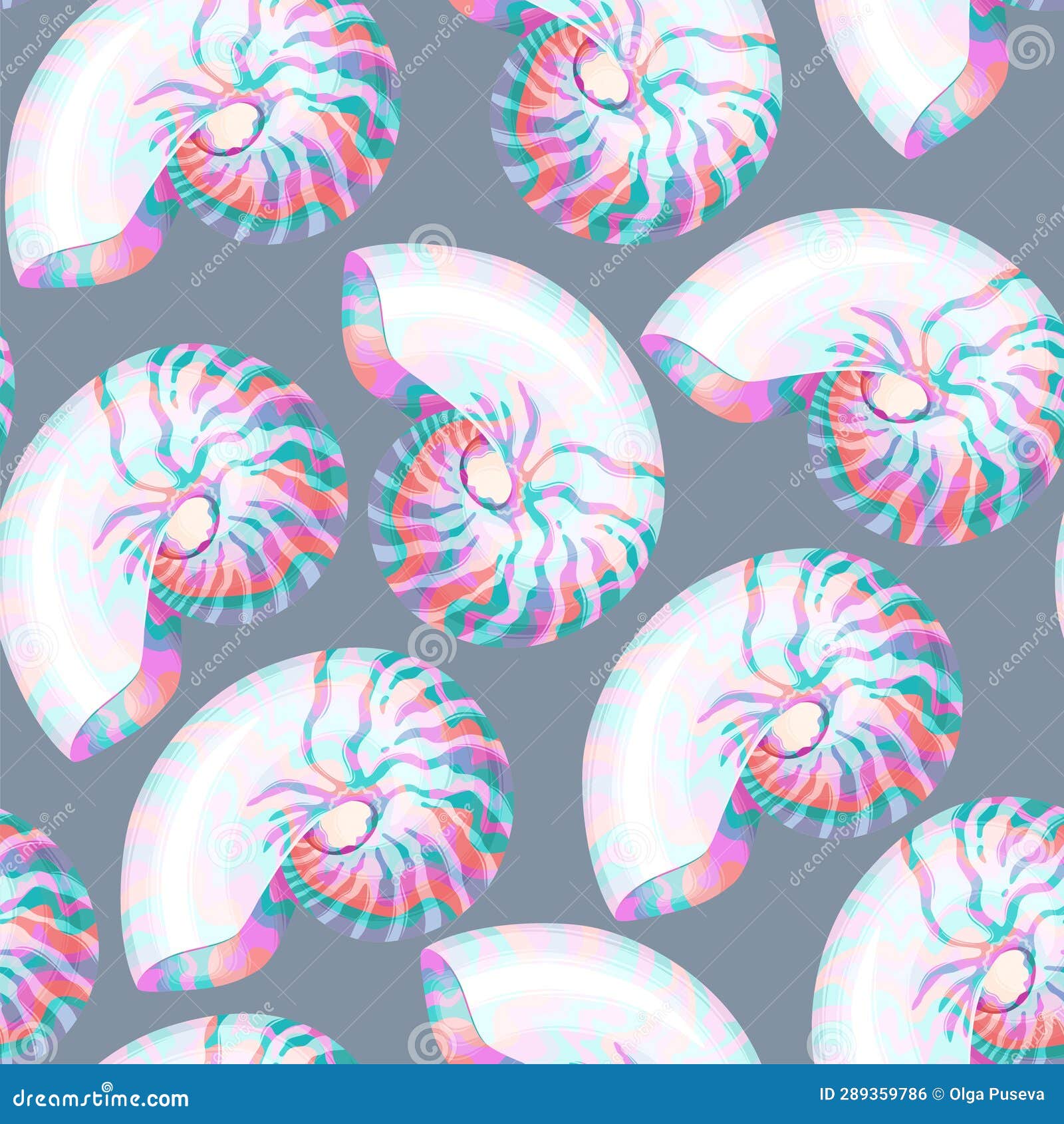White and Pearly Shells Vector Seamless Pattern Stock Vector ...