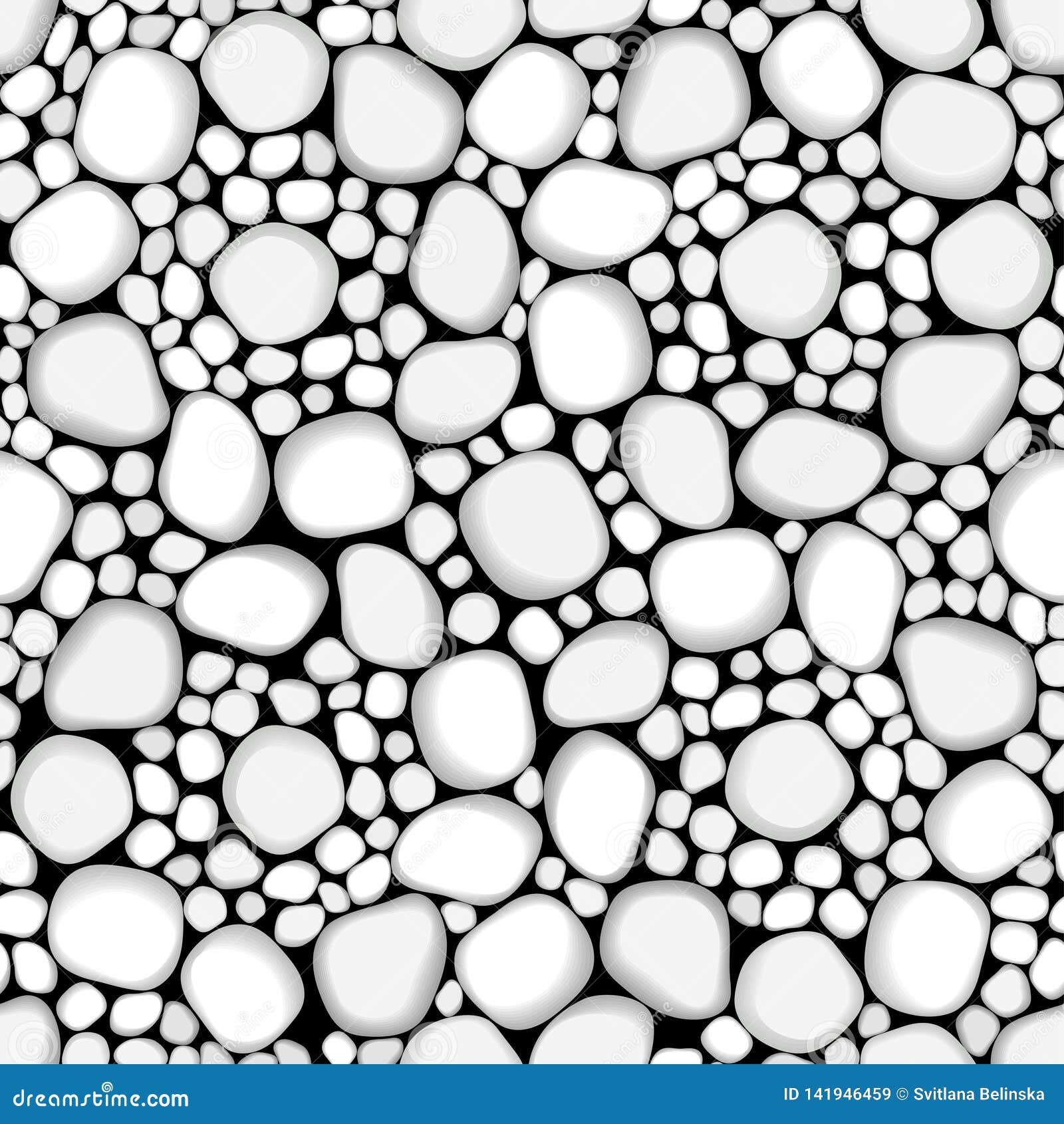 White Pebble Vector. Natural Realistic 3d Stones Of Different Shapes ...