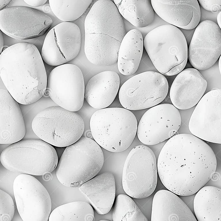 White Pebbles on a White Background, Seamless Pattern Stock Photo ...
